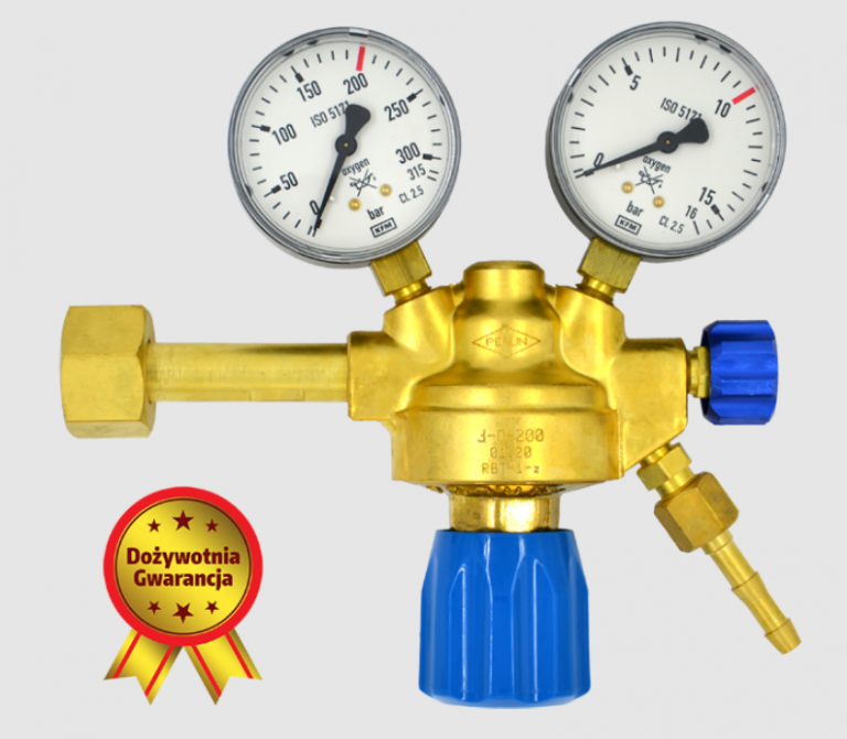 Reduktor RBT-1/z butlowy jednostopniowy TLEN z zaworem odcinającym Perun - Izmet Centrum spawalnicze